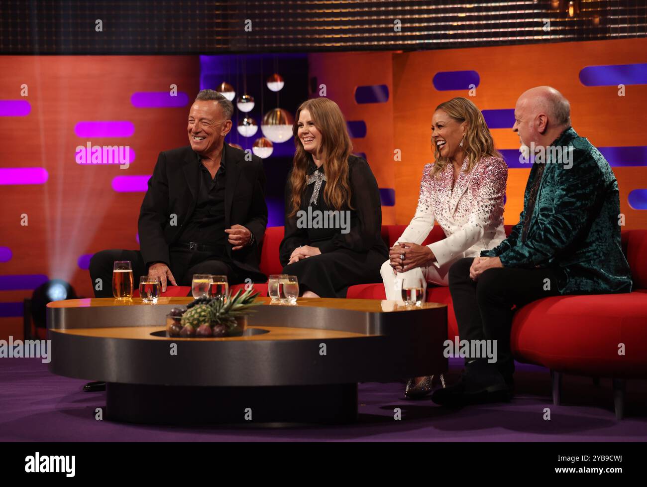 EDITORIAL USE ONLY. (left to right) Bruce Springsteen, Amy Adams ...