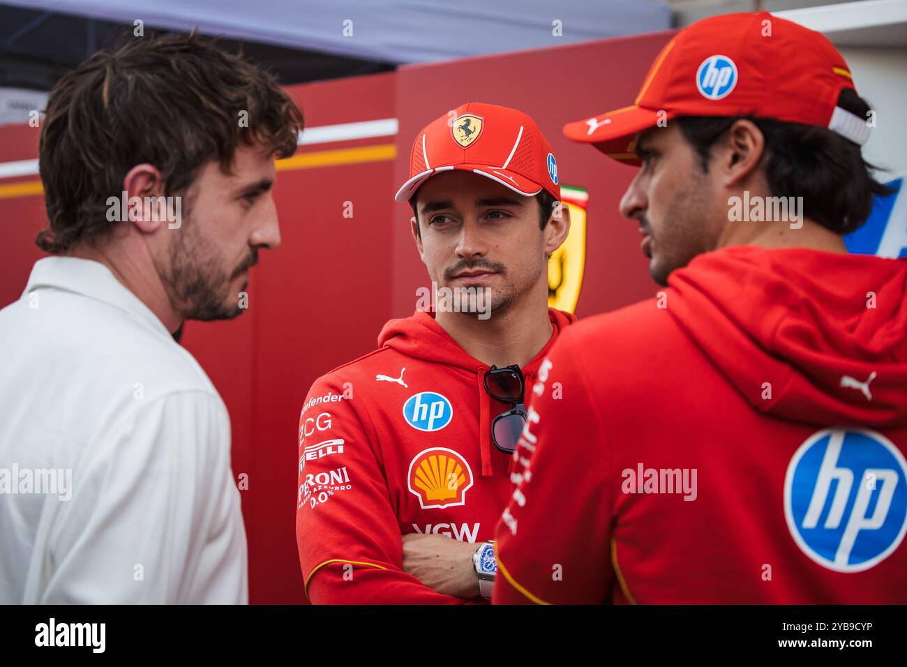 Austin, USA. 17th Oct, 2024. Charles Leclerc (MON) Ferrari and Carlos Sainz Jr (ESP) Ferrari ...