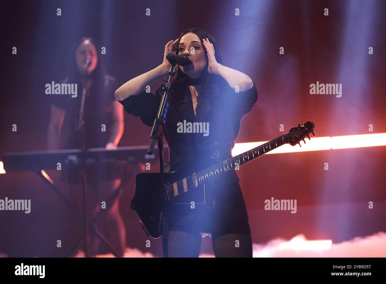 EDITORIAL USE ONLY. St. Vincent performing during the filming for the ...