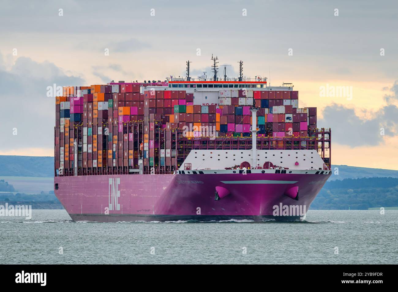 One Forward, a container ship operated by the Japanese shipping company ...