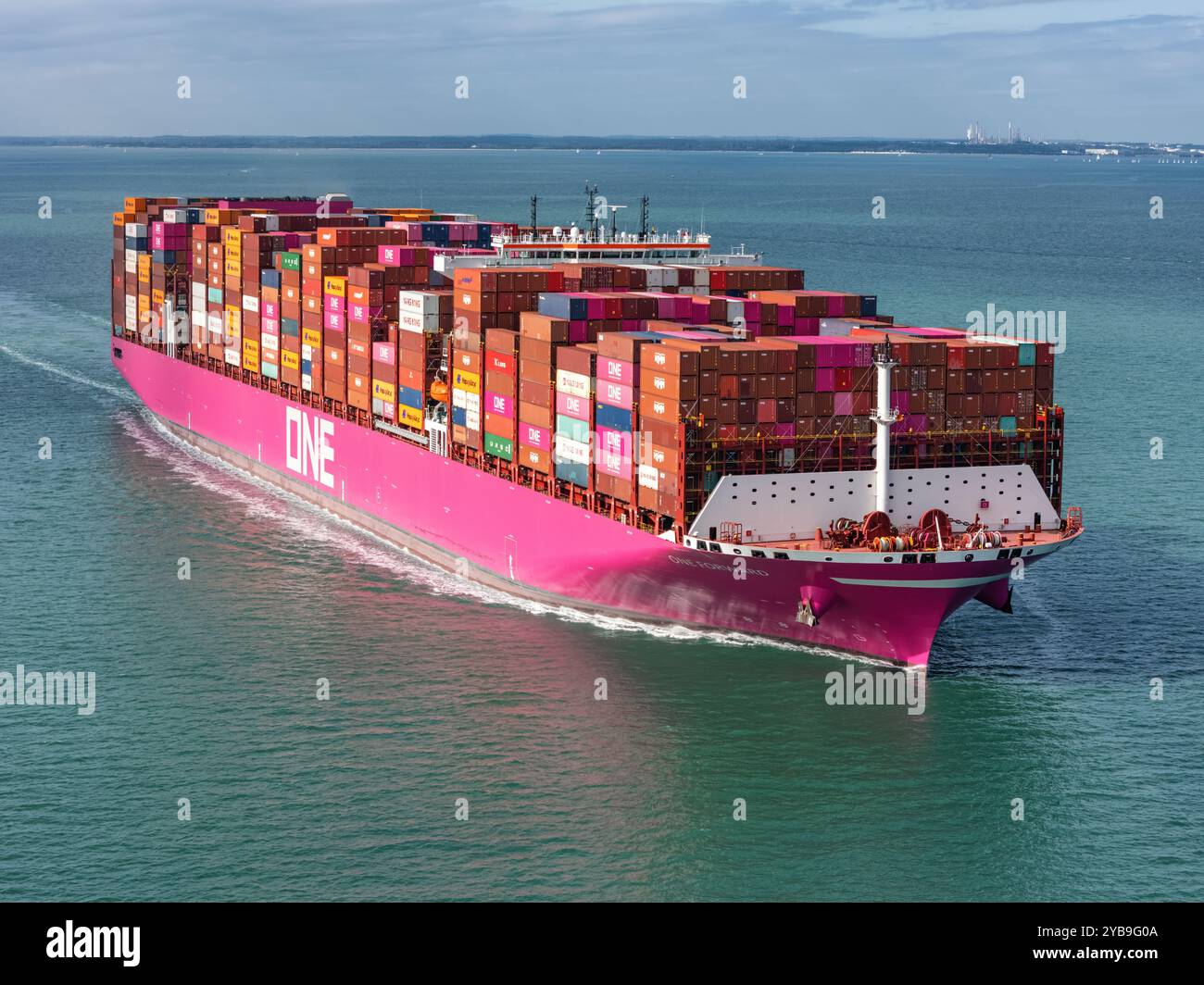 One Forward, a container ship operated by the Japanese shipping company ...