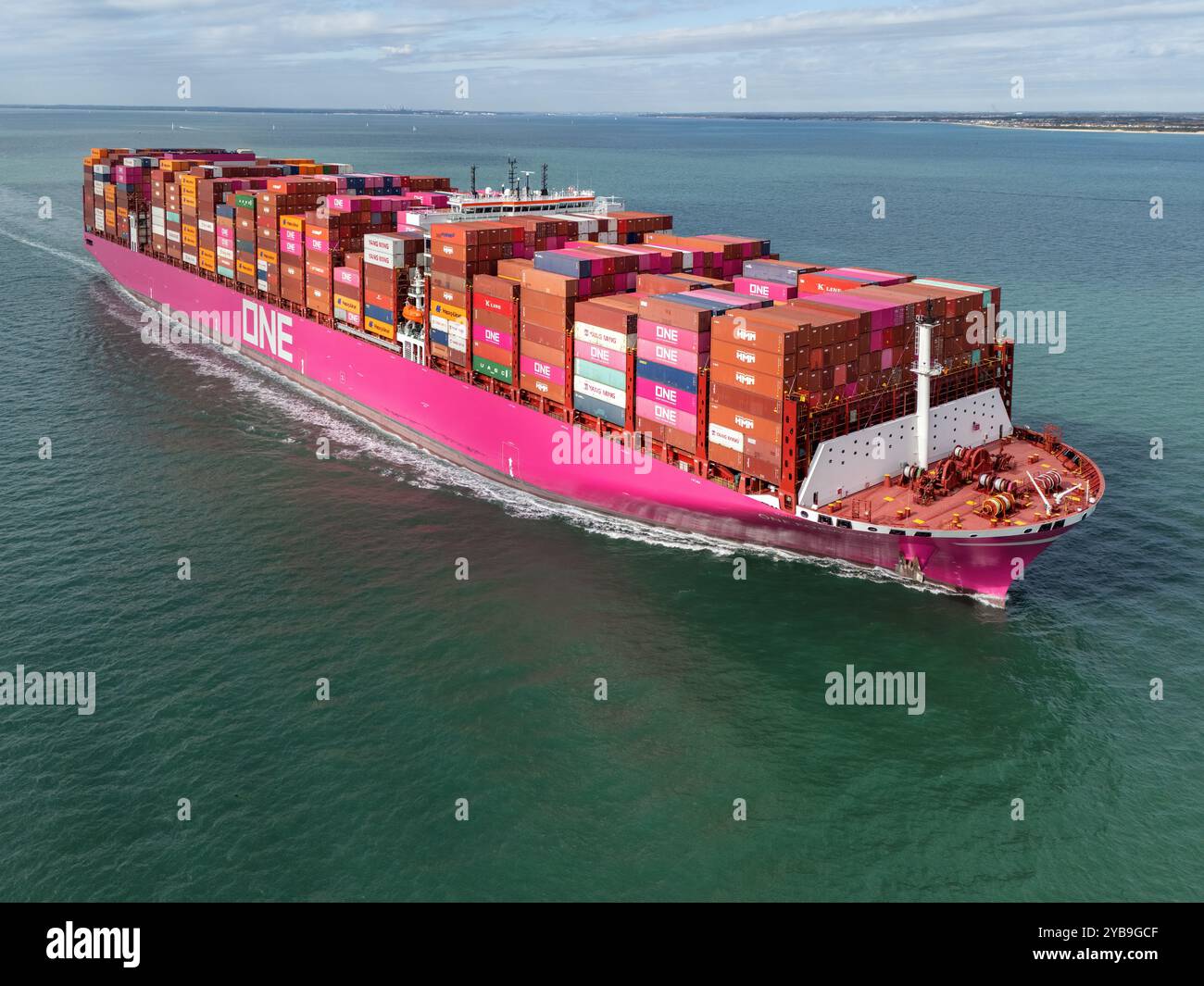 One Forward, a container ship operated by the Japanese shipping company ...