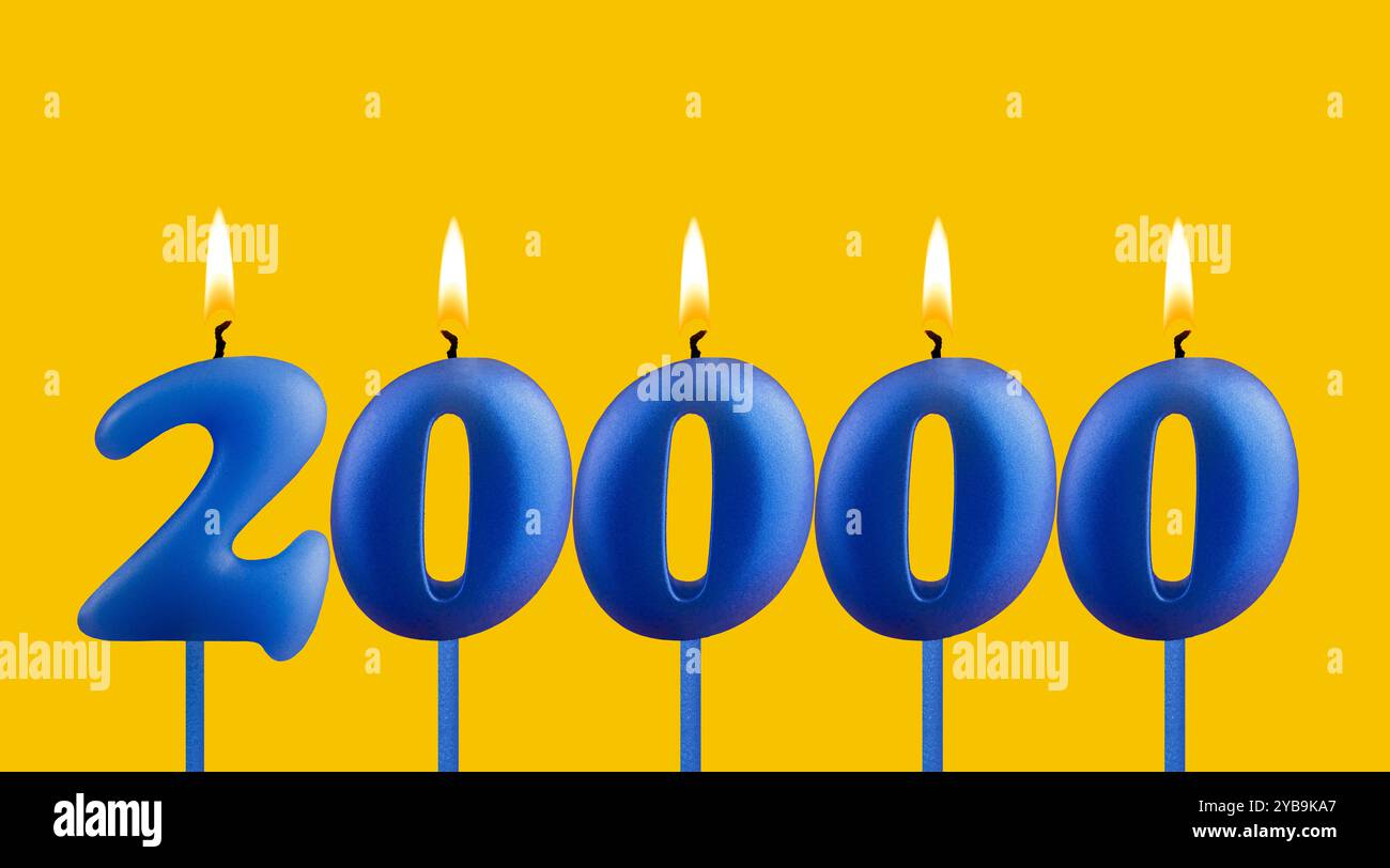 Candles forming the number 20000 - Number of followers or views Stock ...