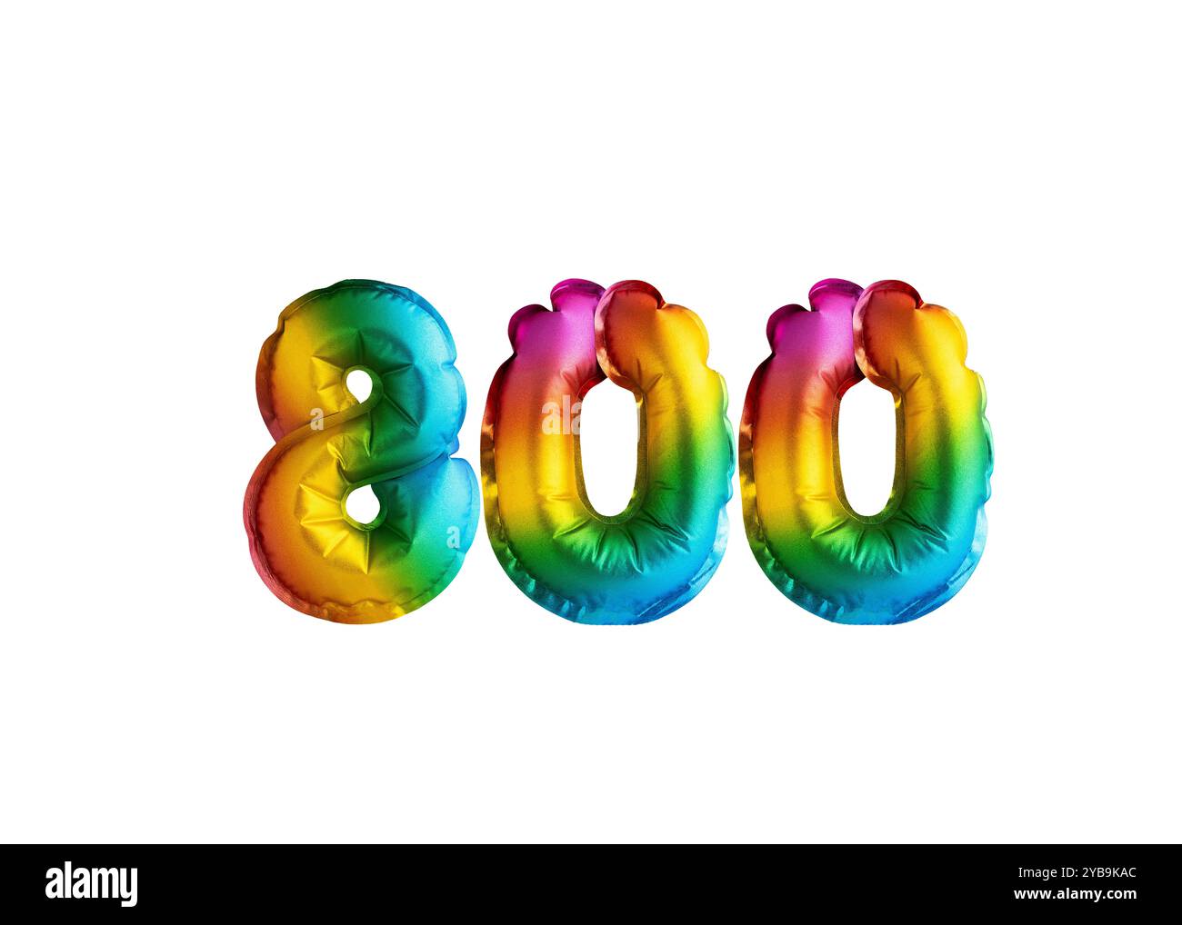 Multicolored balloon for number 800 celebration. Happy birthday on ...