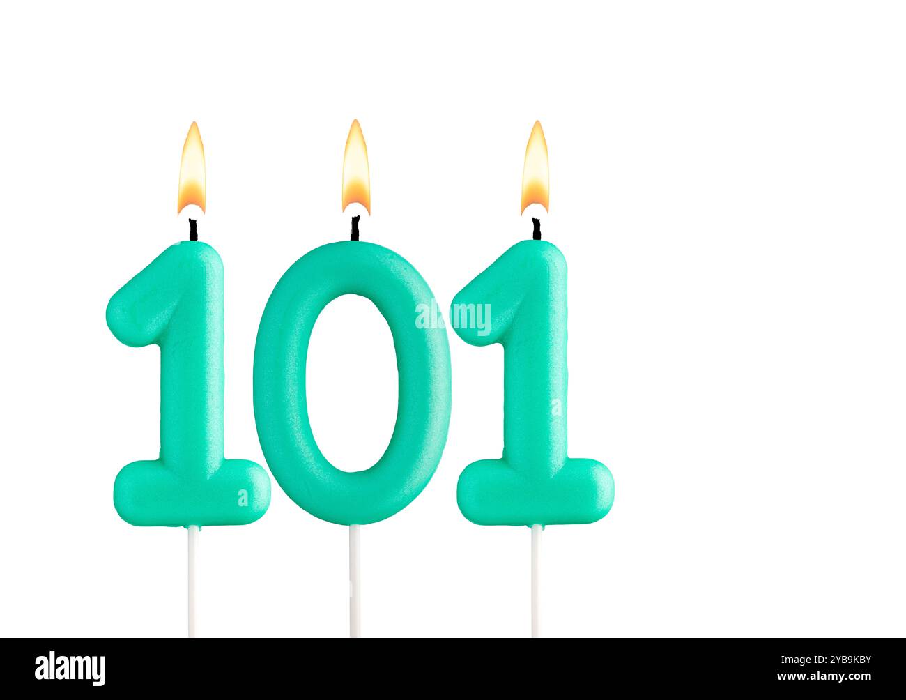 Green birthday candle on white background - Candle number 101 Stock ...