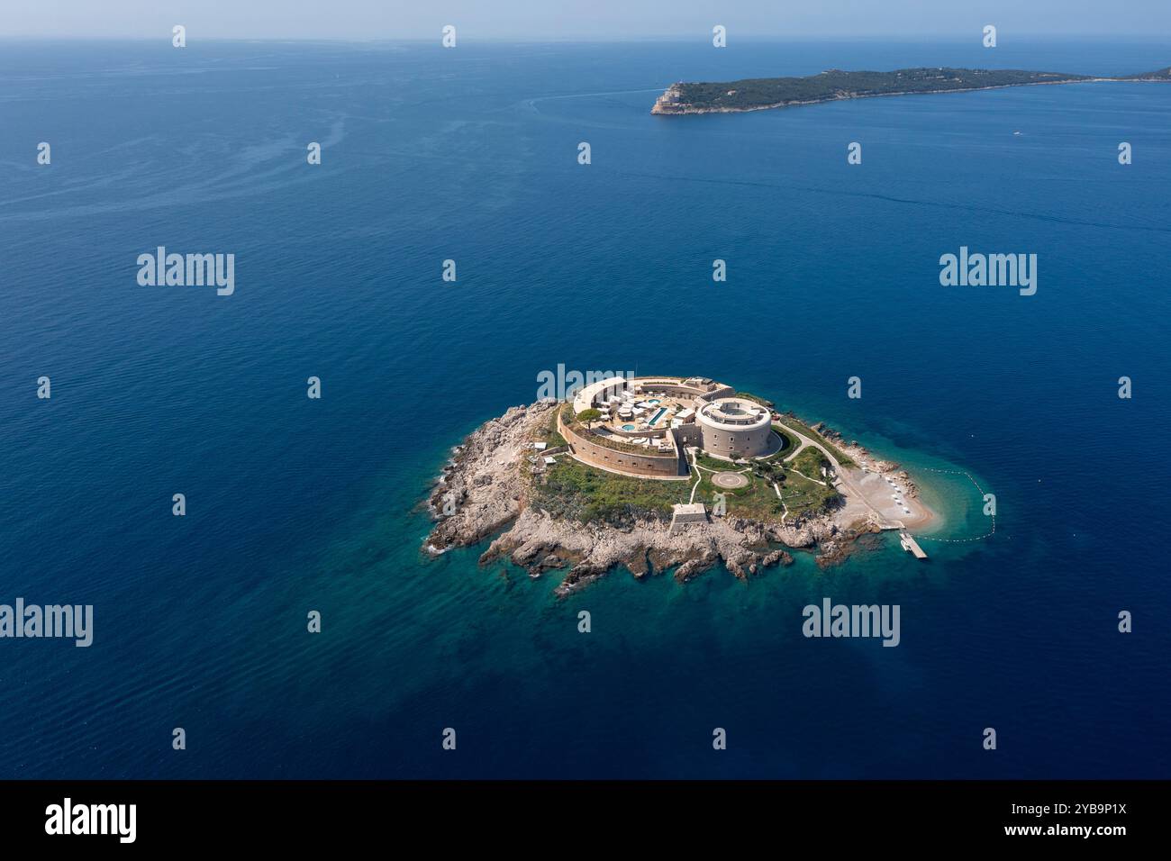 Aerial view on Mamula islet on Montenegro coast near Kotor bay Stock ...