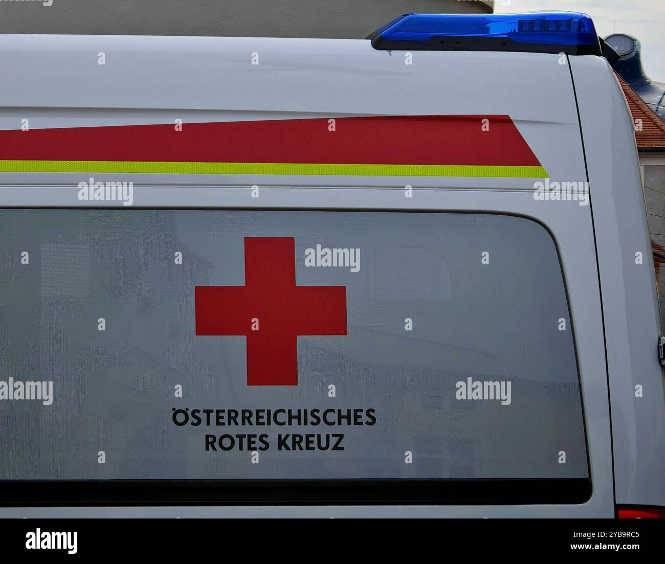 blue light operation of a rescue service, ambulance with blue light an ...
