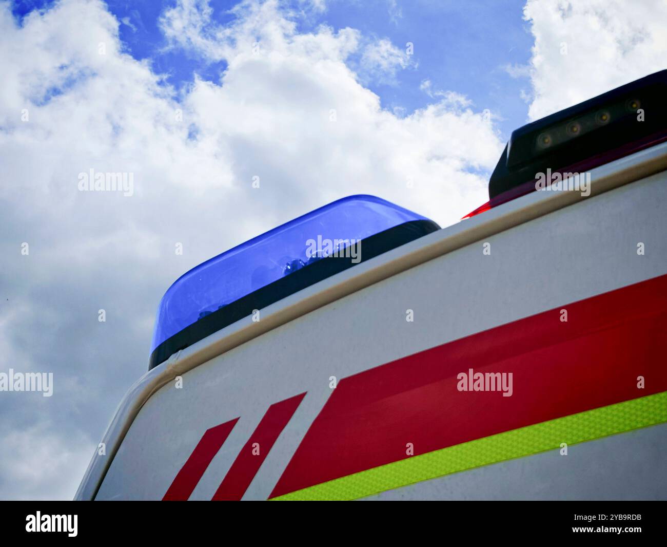 blue light operation of a rescue service, ambulance with blue light an ...