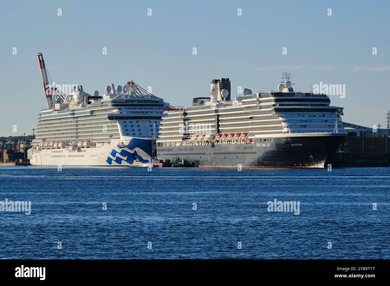 Two large cruiseships in harbour: Enchanted Princess, and the ms ...