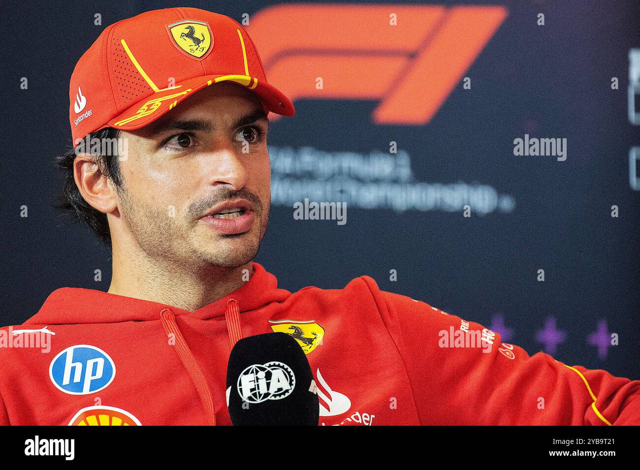 October 17, 2024: Carlos Sainz (55) with Scuderia Ferrari Team at pre ...
