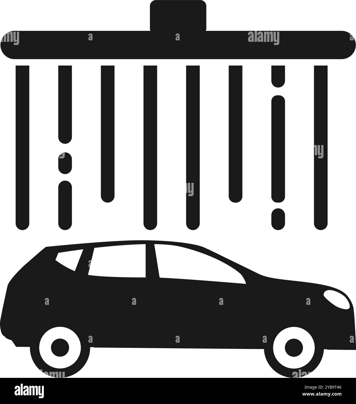 Carwash service black icon. Automatic cleaning symbol Stock Vector ...