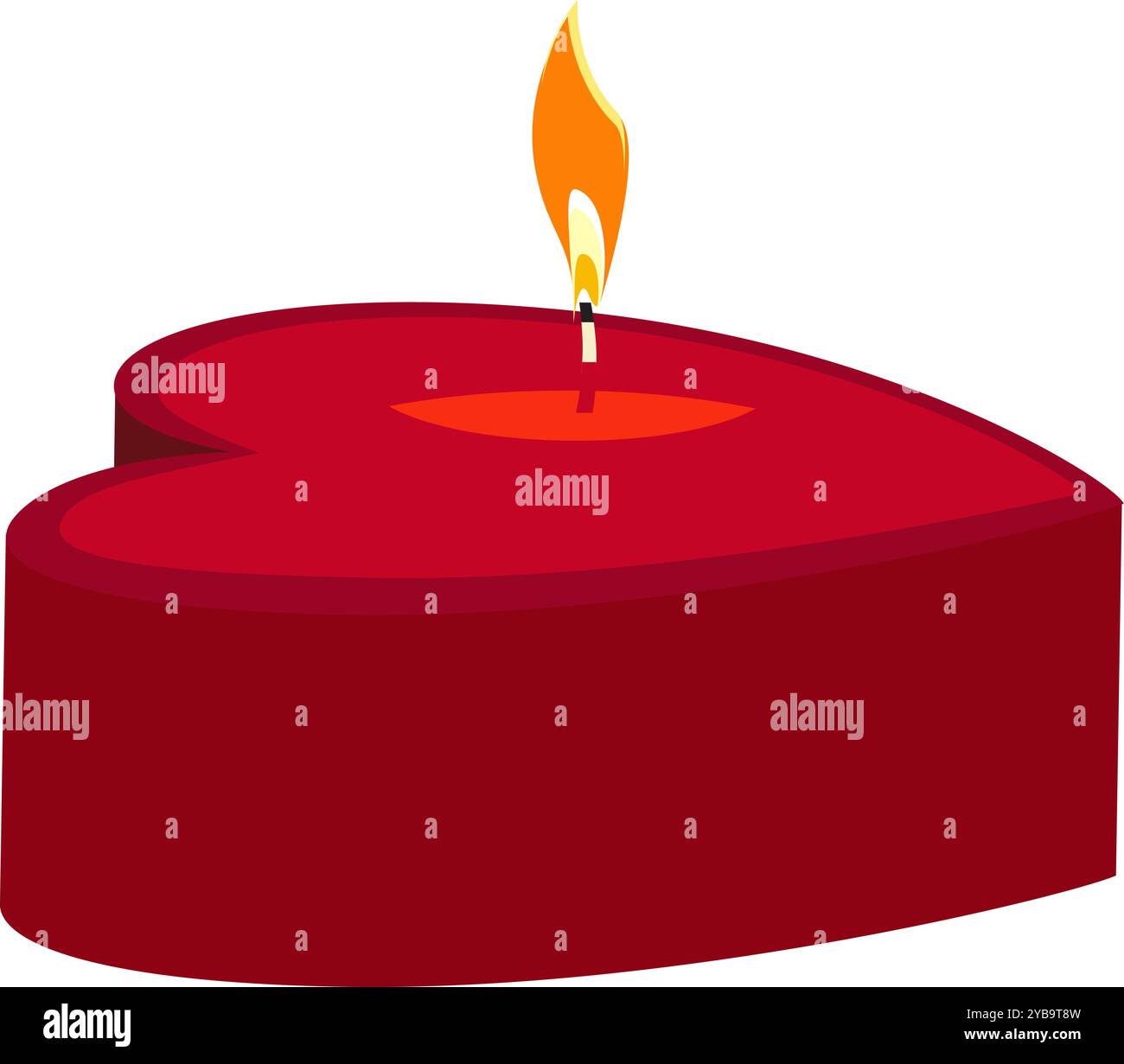 Heart shape candle cartoon icon. Romantic aroma Stock Vector Image ...