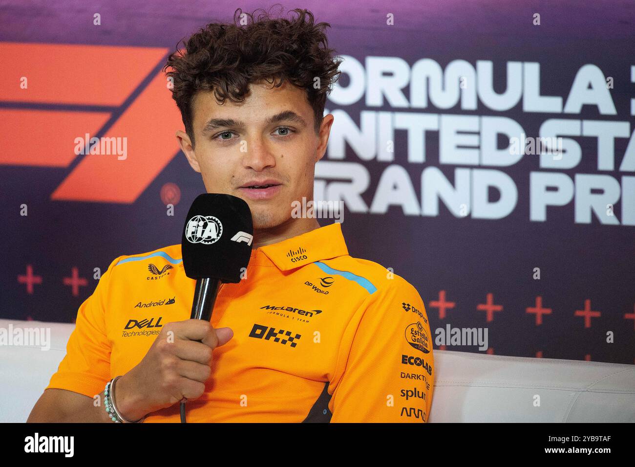 October 17, 2024: Lando Norris (4) with McLaren Formula 1 Team at pre ...