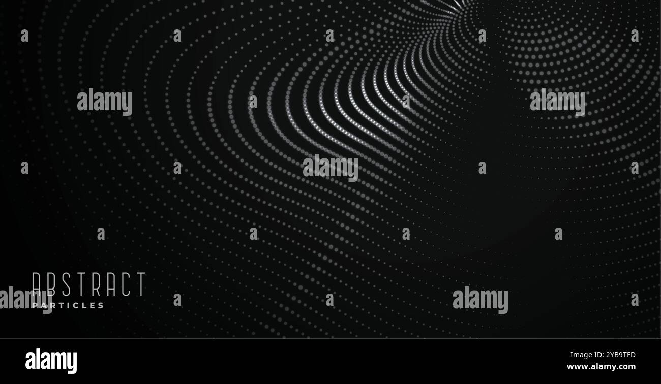 black background with particle wave effect Stock Vector Image & Art - Alamy