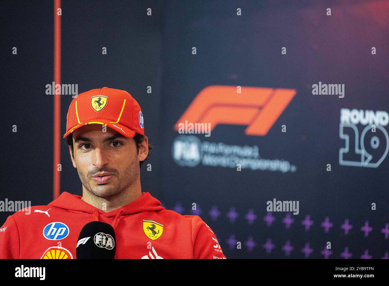 October 17, 2024: Carlos Sainz (55) with Scuderia Ferrari Team at pre ...