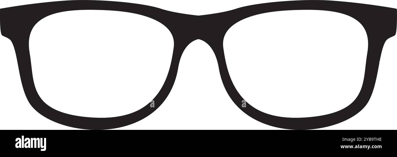 Glasses frame black silhouette. Optical lens icon Stock Vector Image ...