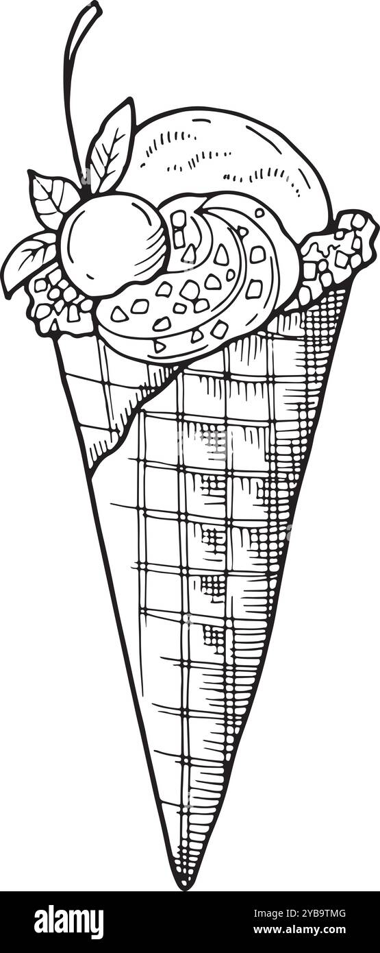 Hand holding vanilla ice cream Stock Vector Images - Alamy