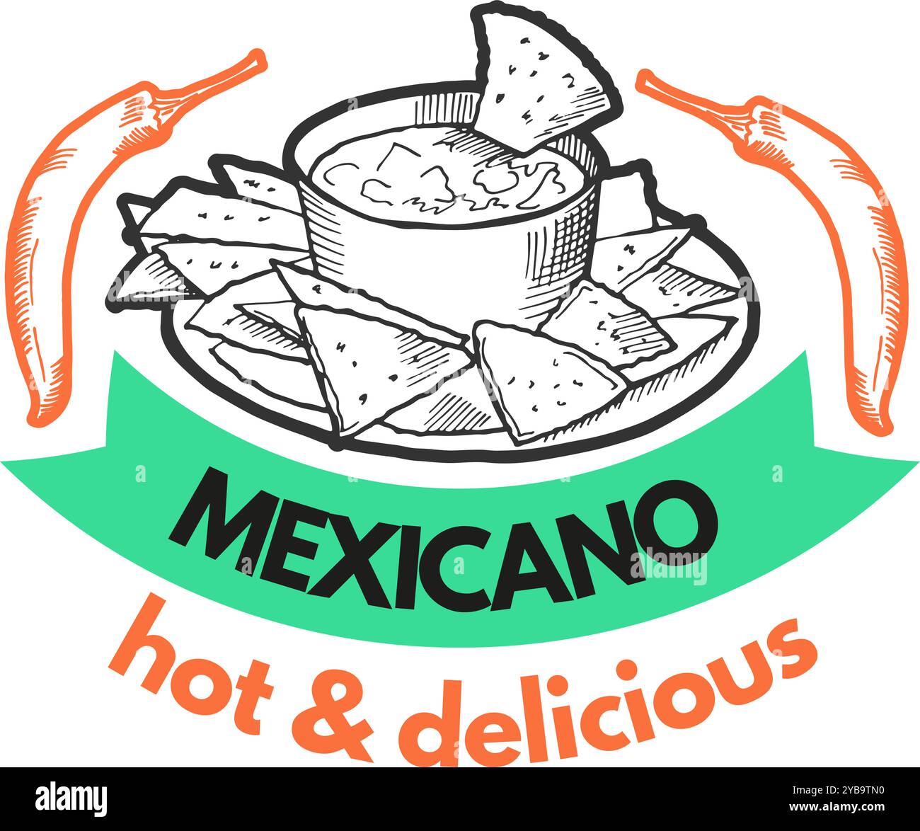 Mexican food label. Fast food cuisine logo Stock Vector Image & Art - Alamy