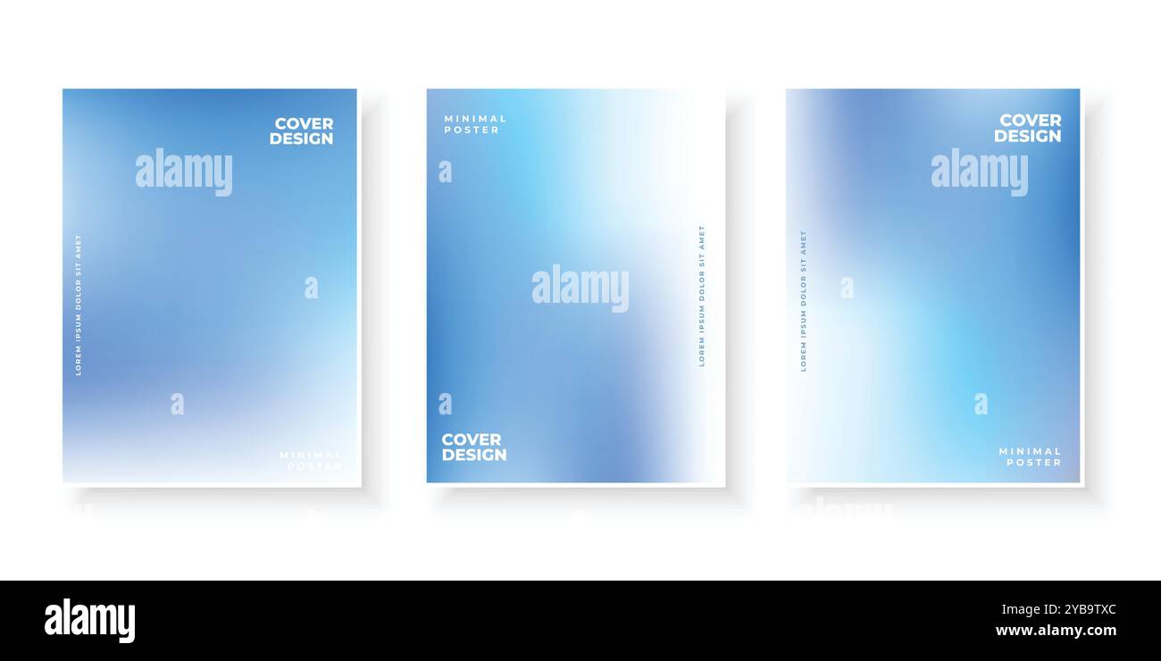 Colorful modern gradient covers blue template design set Stock Vector ...