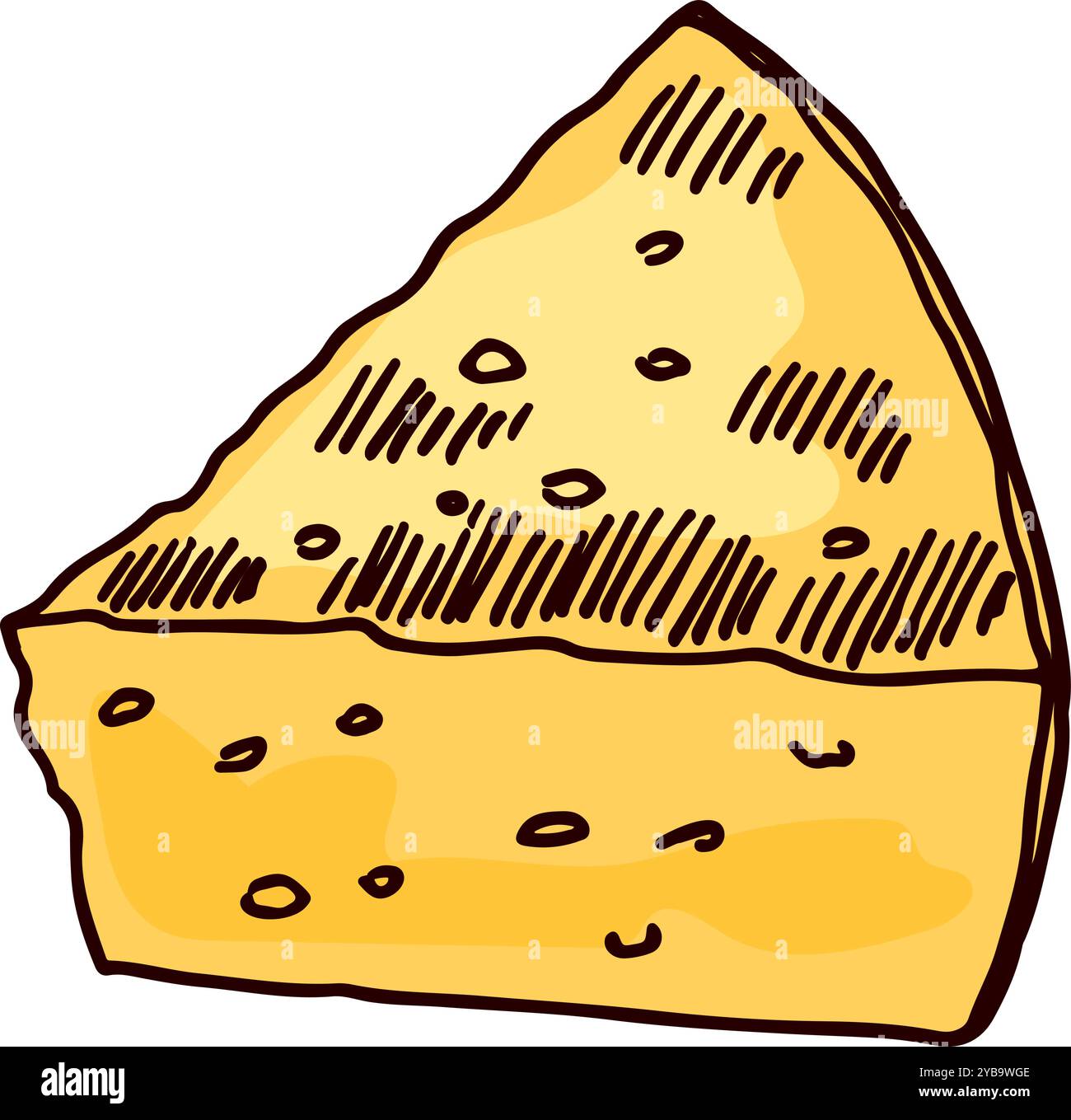 Cheese drawing. Gouda piece. Food color doodle Stock Vector Image & Art ...
