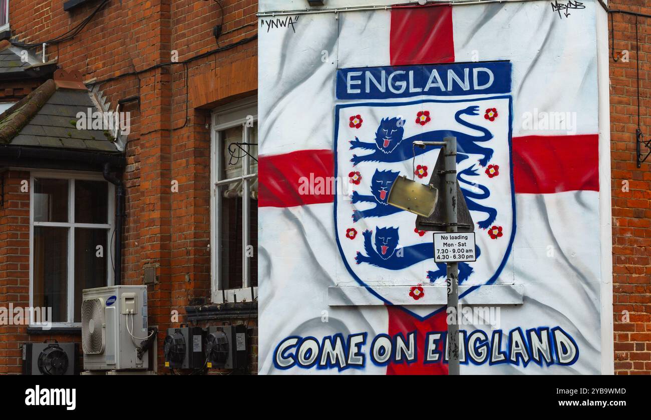 English Football Season - Come on England Banner Hung outside high ...