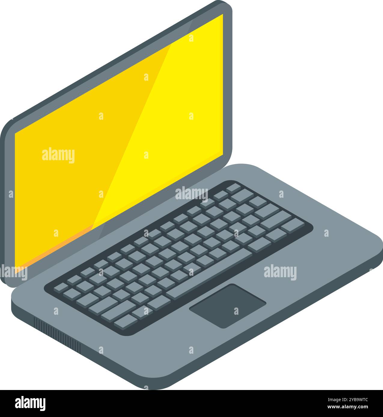 Isometric laptop. Computer icon. Display cartoon technology isolated on ...