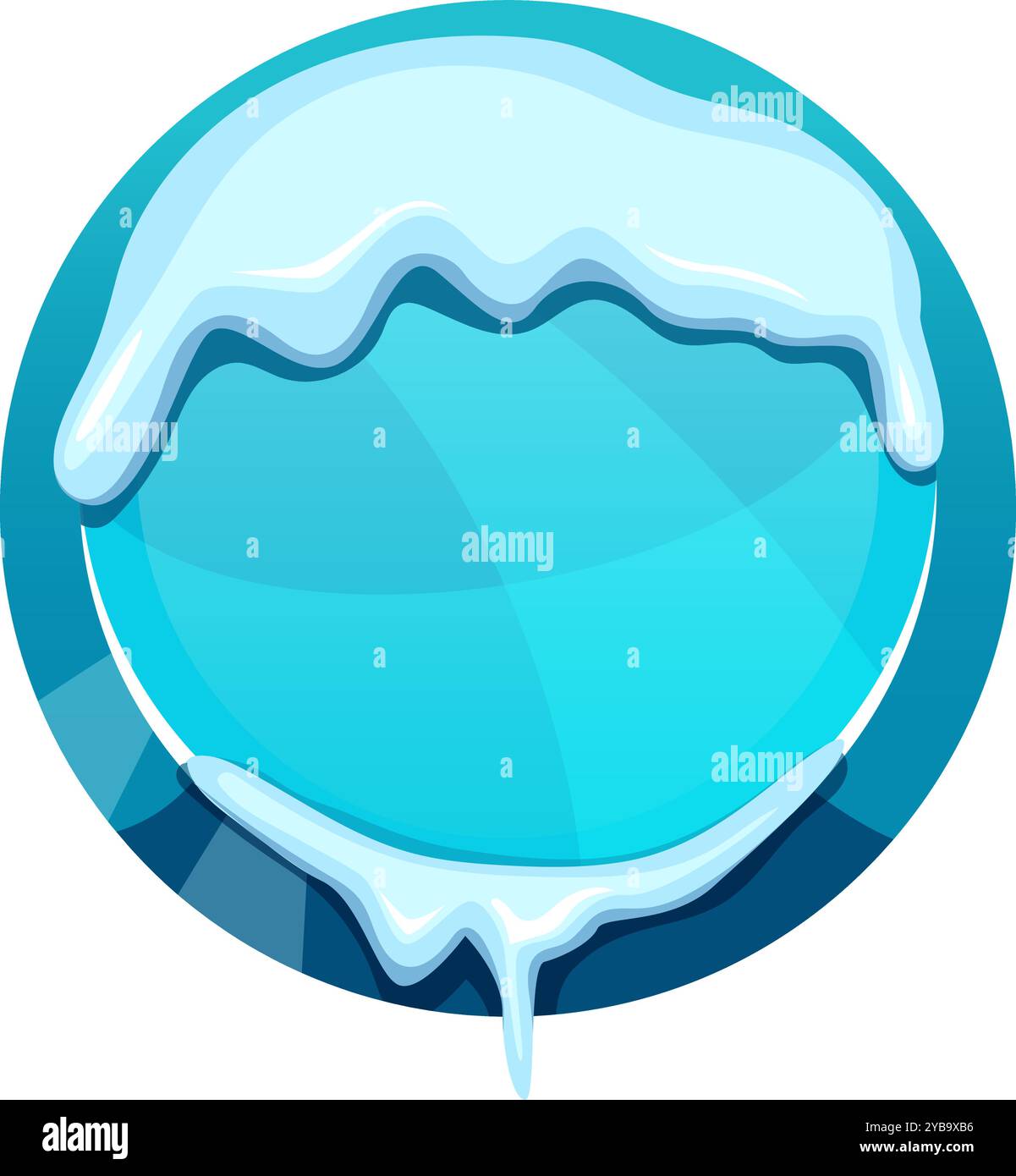 Ice button. Round frozen game ui element Stock Vector Image & Art - Alamy
