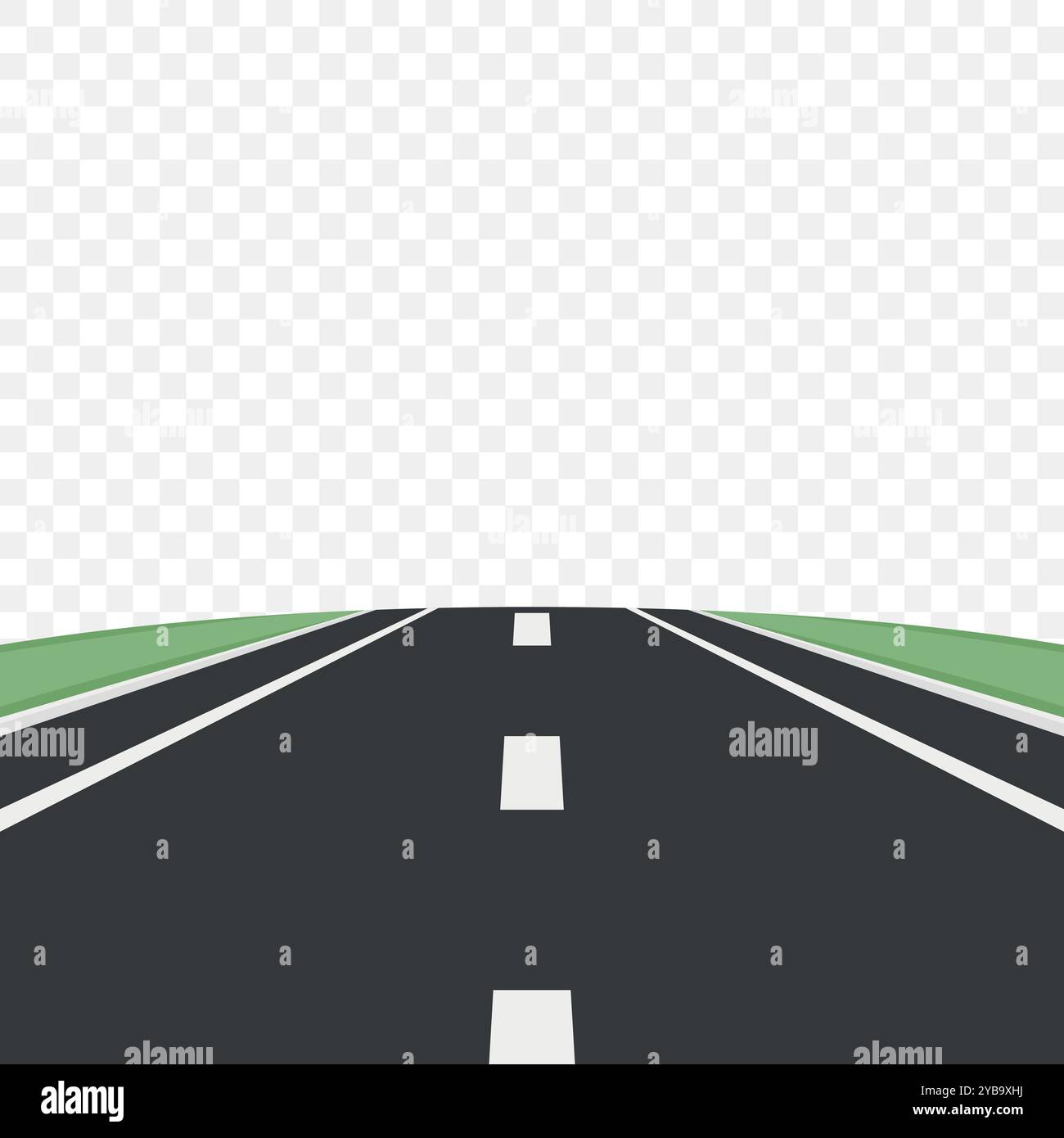 Flat Landscape Design with Road. Scenic Cartoon Highway, Nature ...