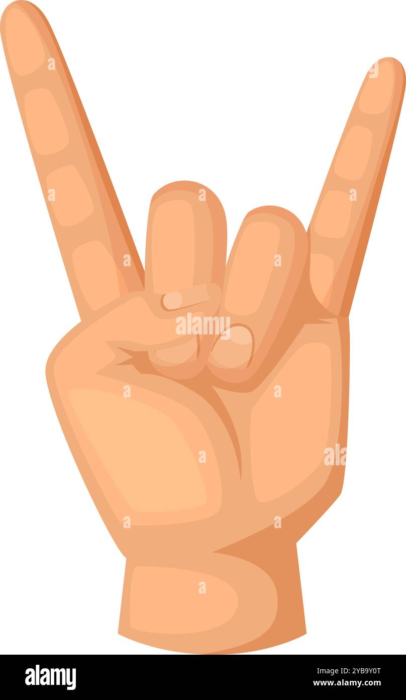 Rock hand gesture. Punk music cartoon symbol Stock Vector Image & Art ...