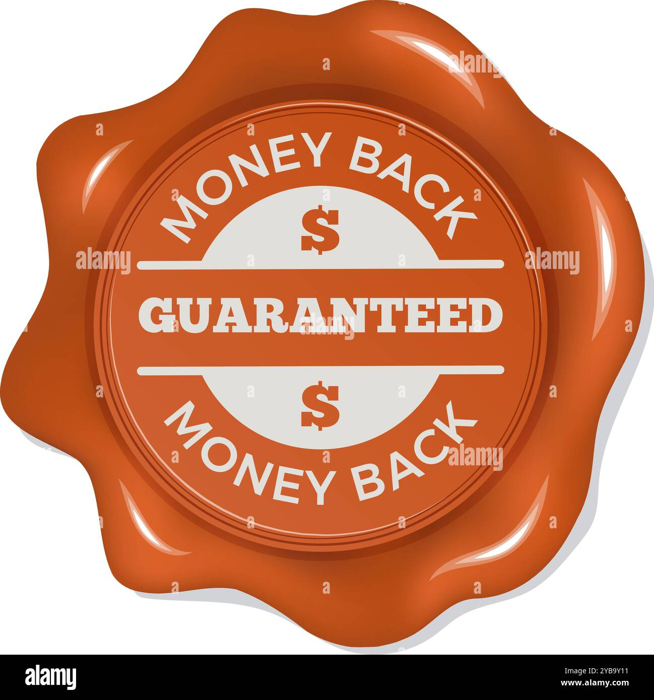 Money back guarantee wax seal realistic stamp Stock Vector Image & Art ...