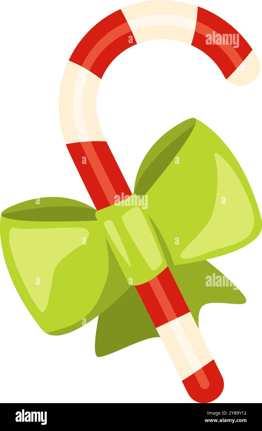 Candy cane cartoon icon. Traditional christmas sweet Stock Vector Image ...