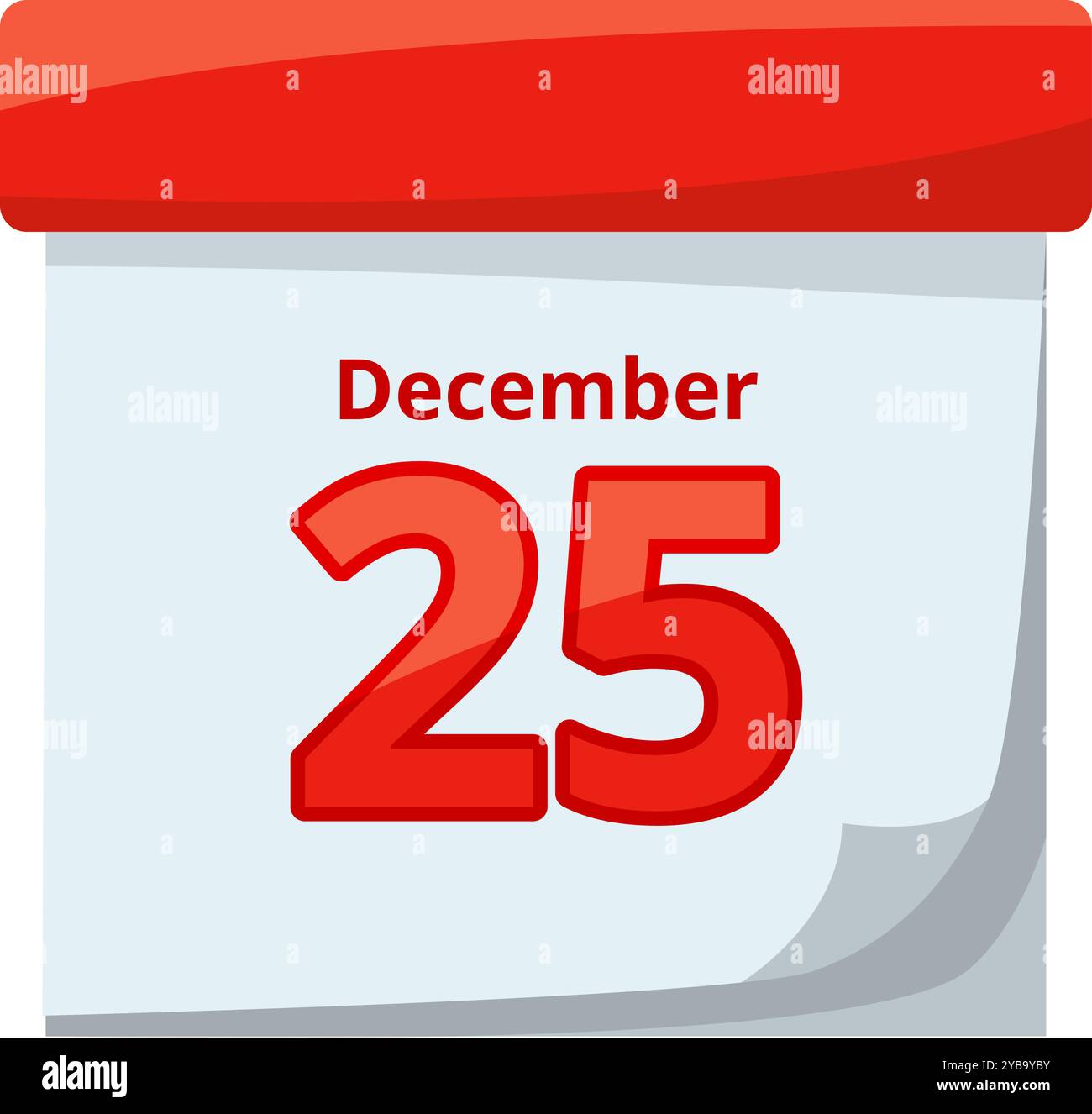 Christmas day on calendar. Holiday time. December 25th date isolated on ...