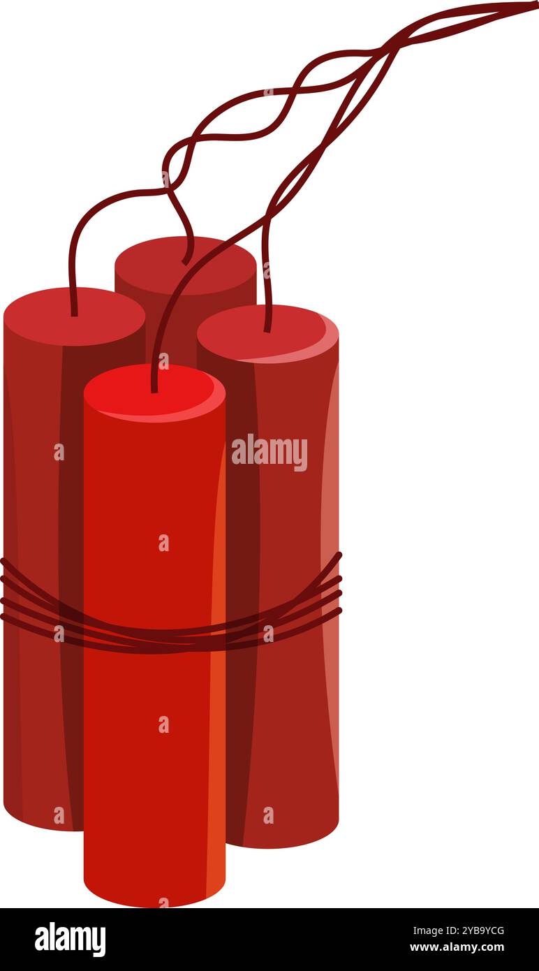 Dynamite cartoon icon. Mine detonation game explosive isolated on white ...