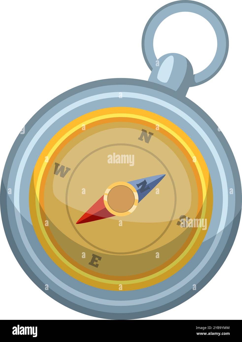 Compass cartoon icon. Marine travel. Adventure symbol isolated on white ...