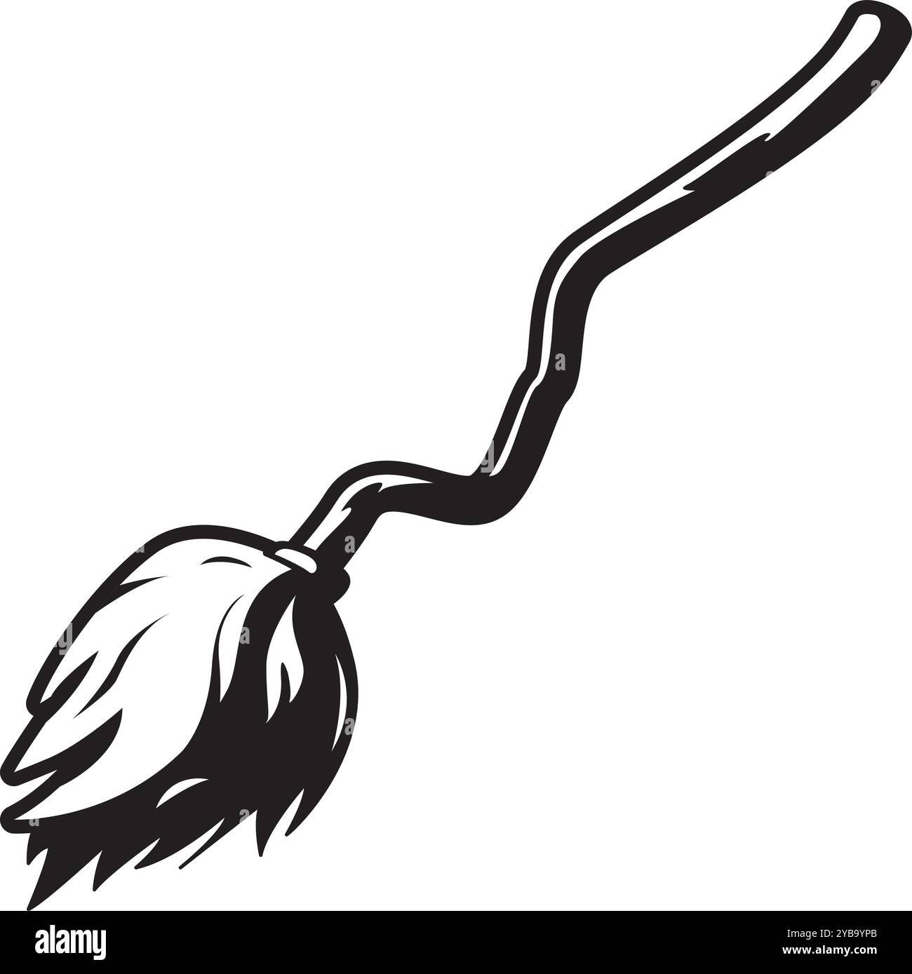 Witch broom black icon. Sweeping tool symbol Stock Vector Image & Art ...