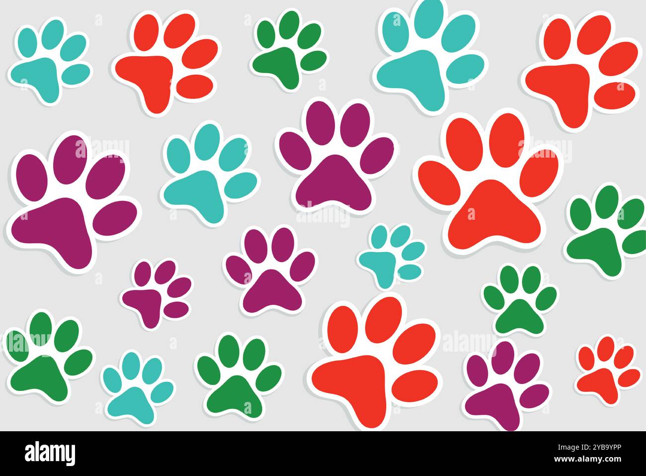 animal paw print pattern background Stock Vector Image & Art - Alamy