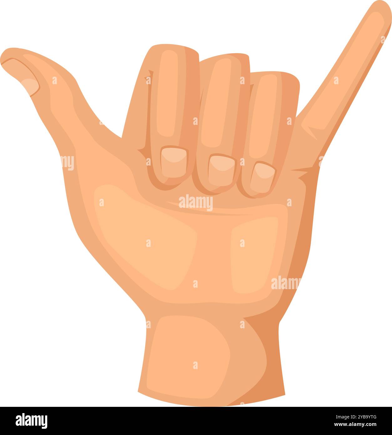 Shaka sign. Hang loose cartoon hand gesture Stock Vector Image & Art ...