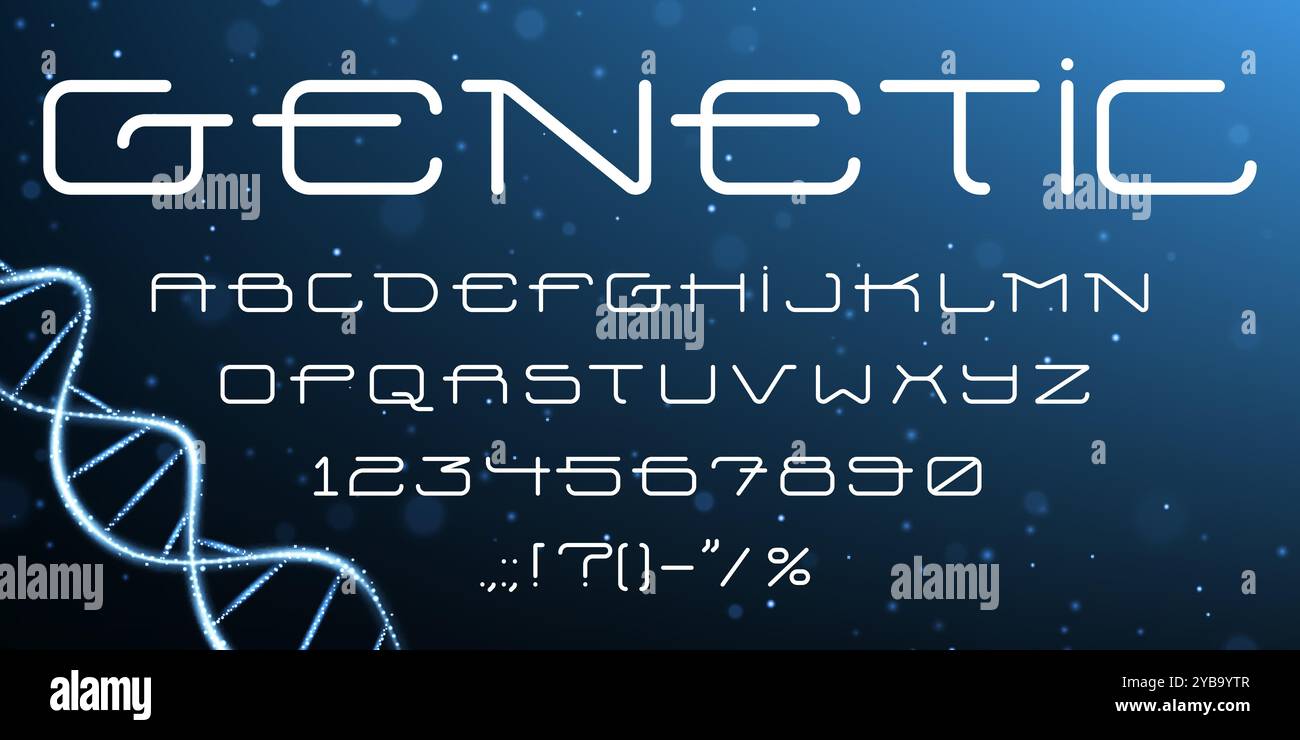 Digital display font, english alphabet modern tech typeface vector ...