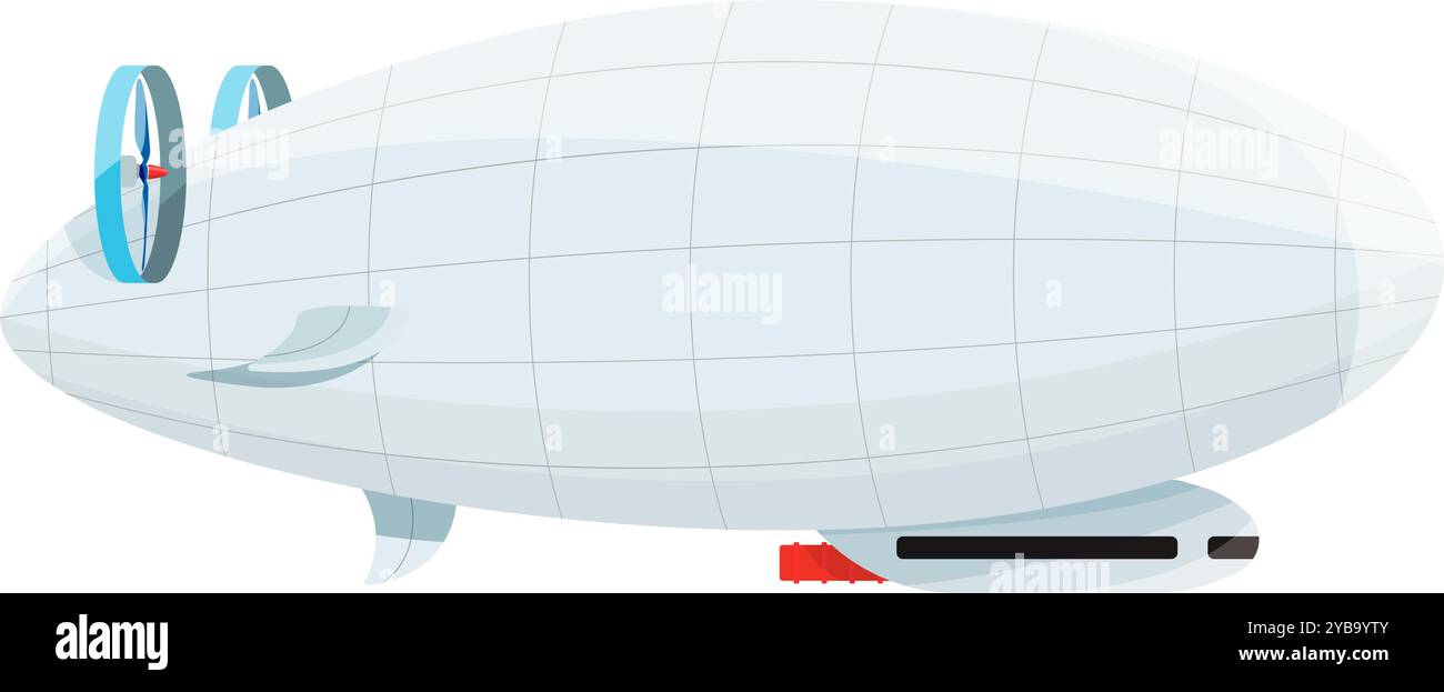 Flying airship in air. Cartoon balloon zeppelin transport Stock Vector ...