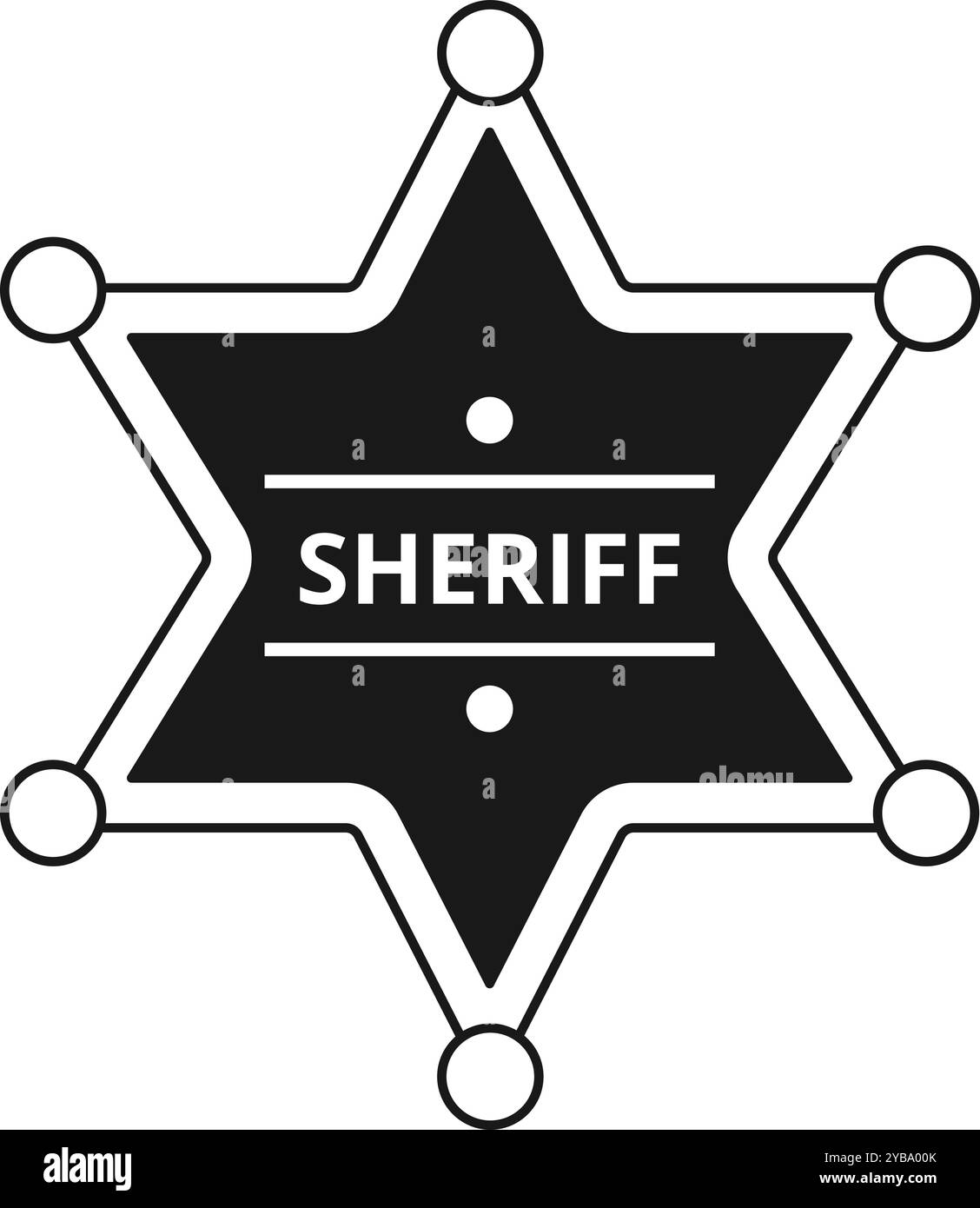 Sheriff badge black icon. Guard star label Stock Vector Image & Art - Alamy