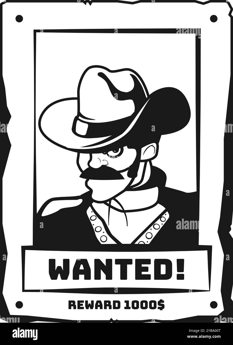 Wanted poster black icon. Retro criminal reward banner Stock Vector ...