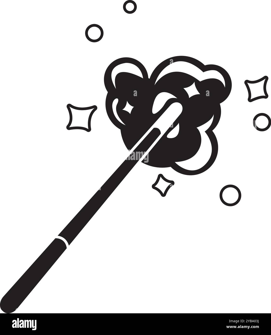 Magic wand black icon. Miracle effect symbol Stock Vector Image & Art ...