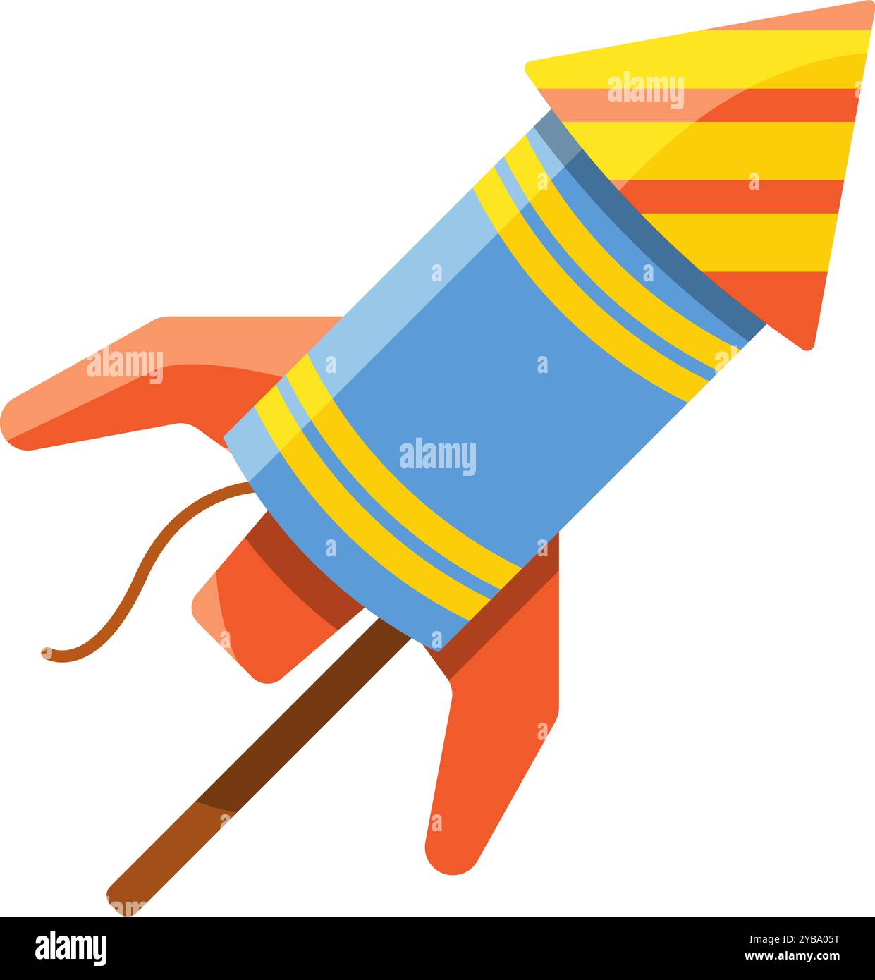 Rocket bottle cartoon icon. Firecracker explosive symbol isolated on ...