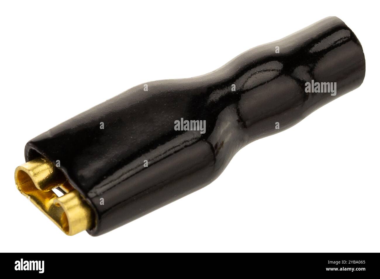 Black Insulated Female Spade Connector Isolated on White Stock Photo ...