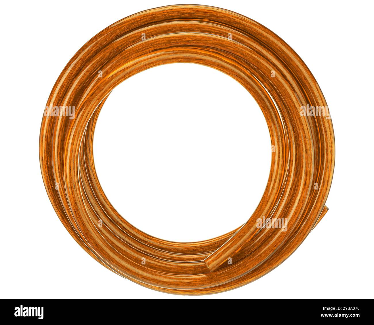 Coiled Copper Wire with Transparent Insulation Isolated on White Stock ...