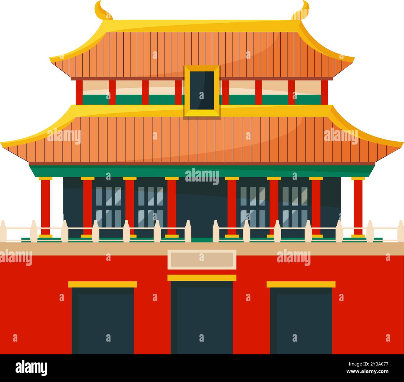Chinese building. Oriental palace traditional architecture icon Stock ...