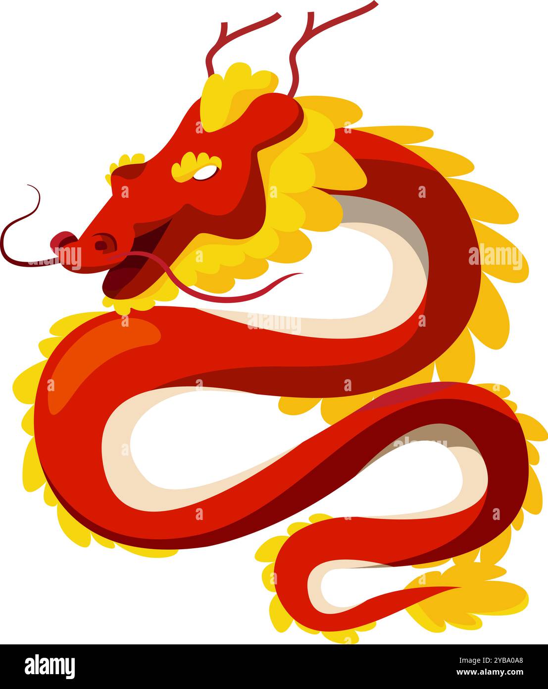 Chinese red dragon cartoon icon. Traditional festive symbol Stock ...