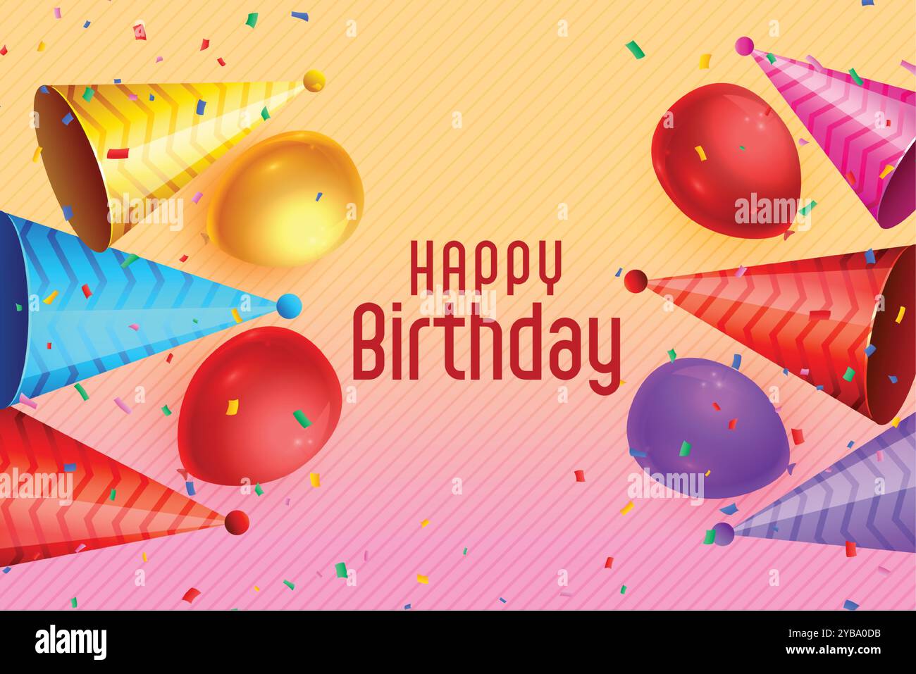 happy birthday celebration colorful background design Stock Vector ...