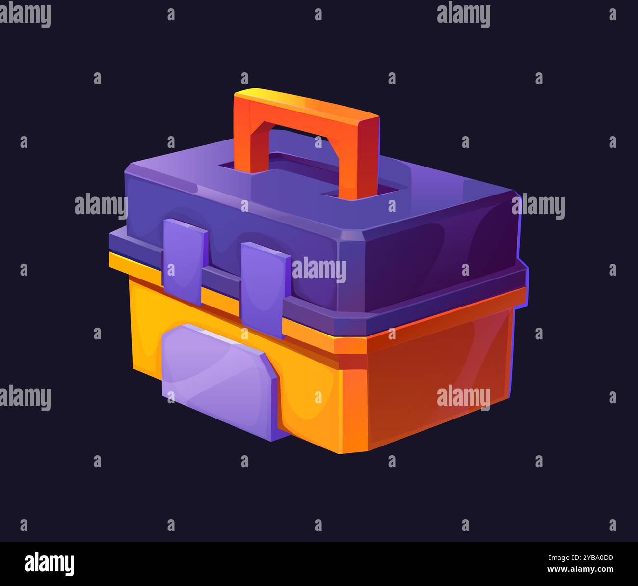 Cartoon futuristic sci fi game toolbox, space chest. Isolated vector ...