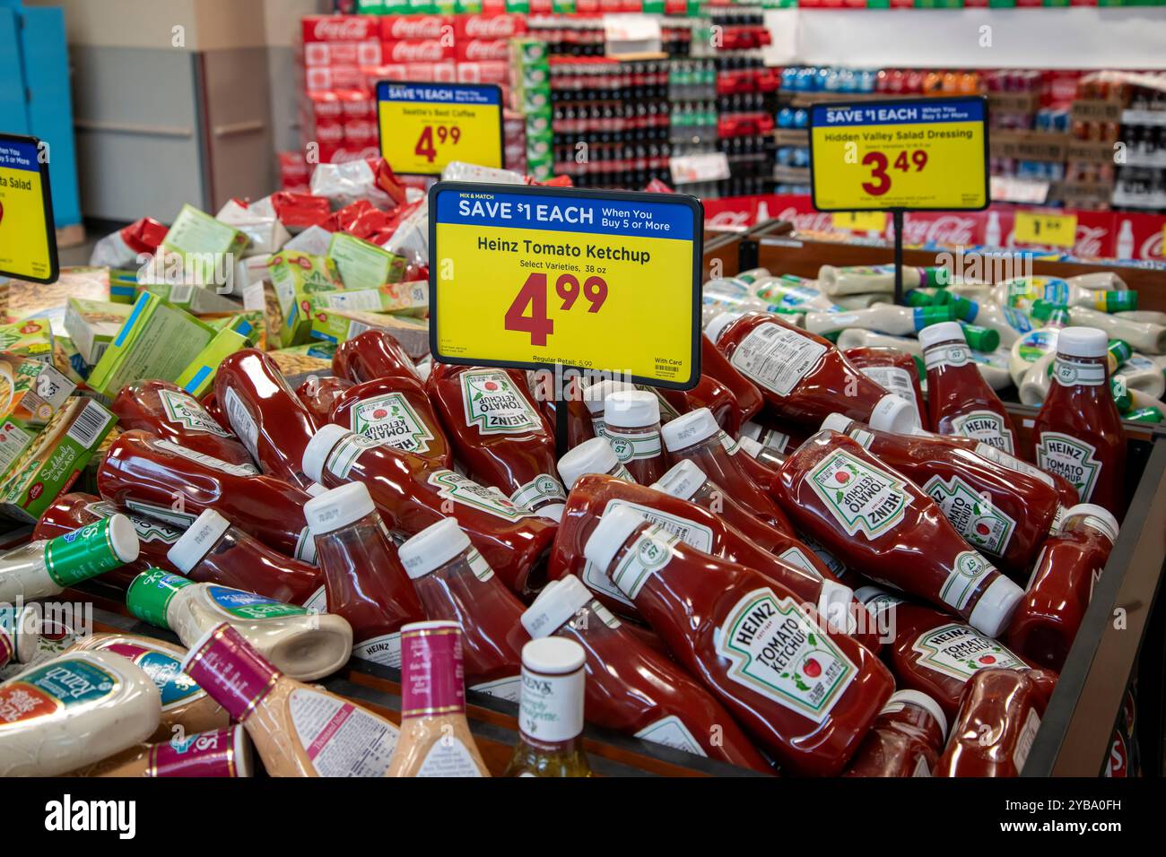 Palmer, Alaska. Close up of grocery items on display in a Fred Meyer ...